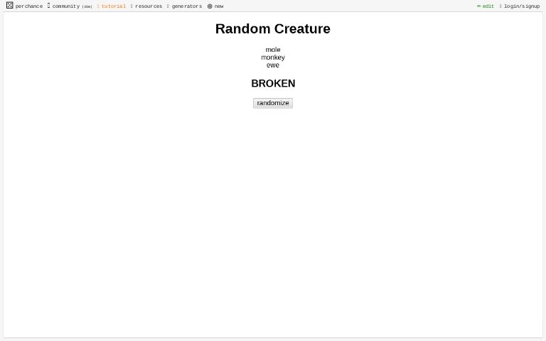 Random Creature ― Perchance Generator