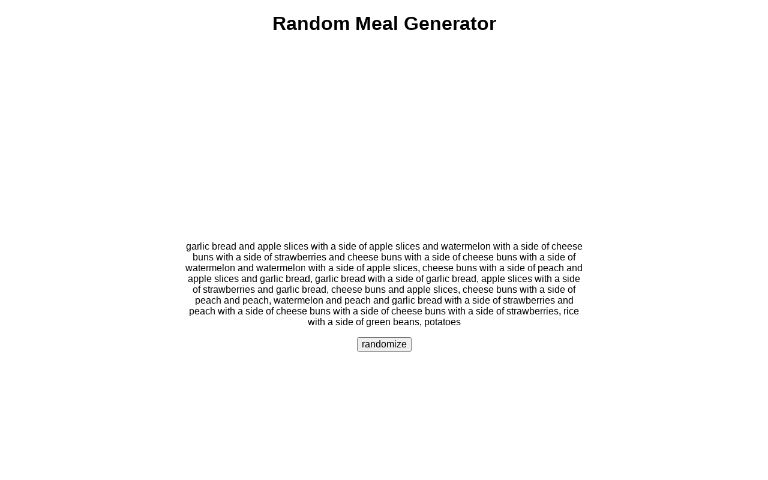 Random Meal Generator