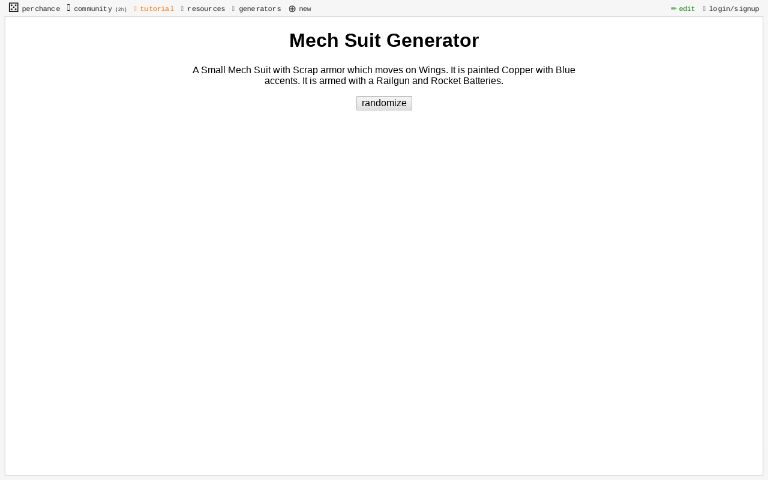 Mech Suit Generator