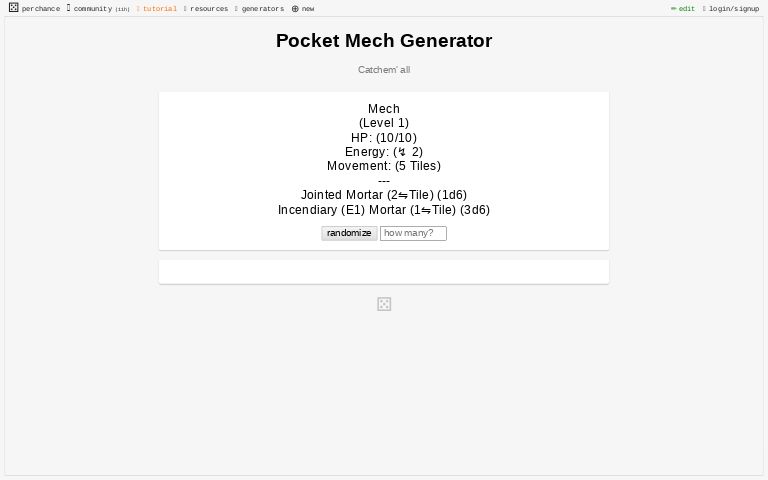 Pocket Mech Generator