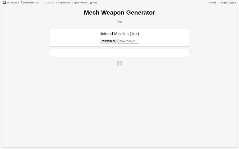 Mech Weapon Generator