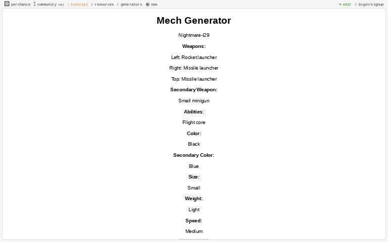 Mech Generator