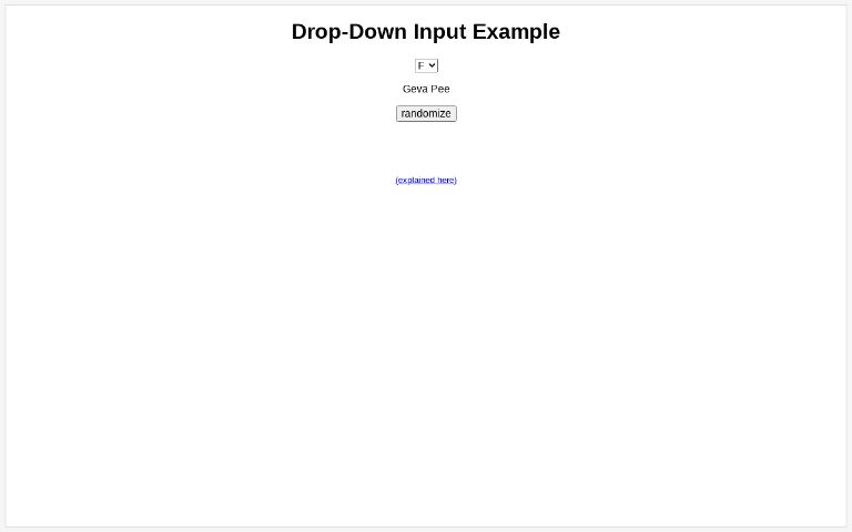 Drop-Down Input Example ― Perchance Generator