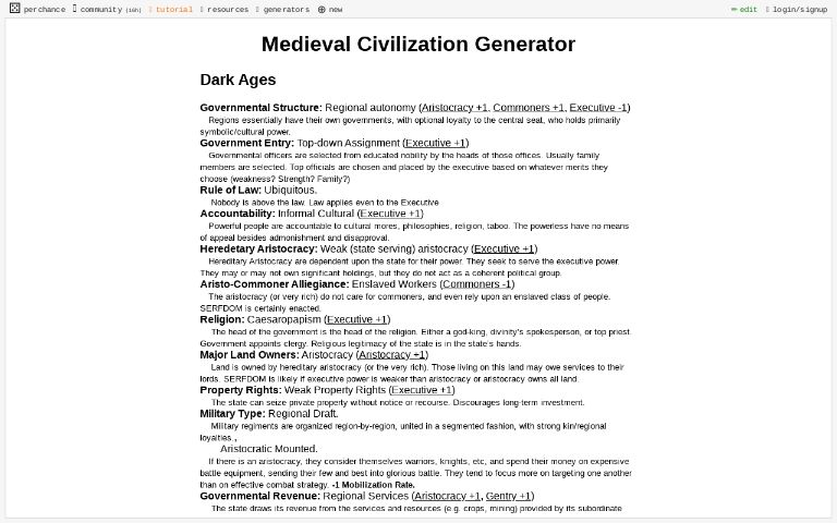 Medieval Civilization Generator