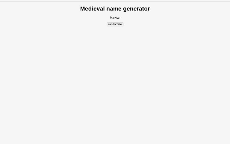 Medieval name generator