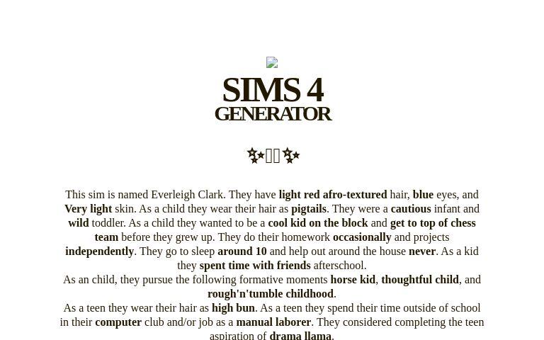 medievalcharactersims ― Perchance Generator