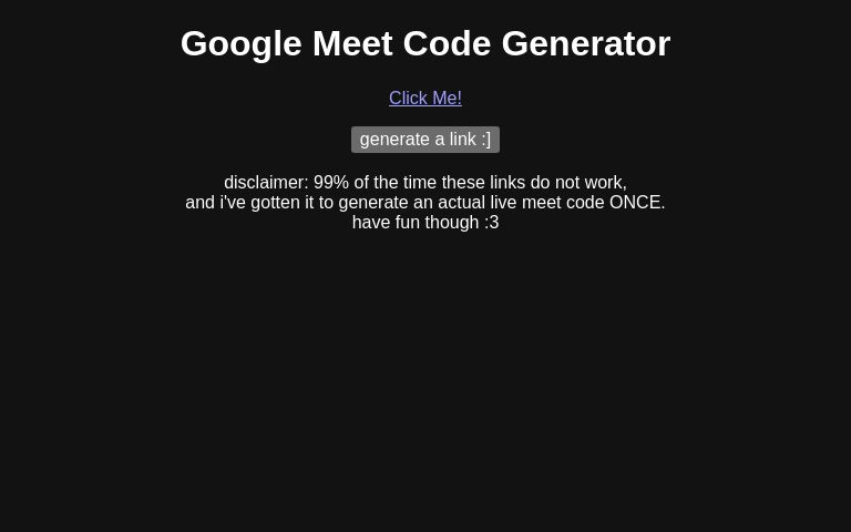 Google Meet Code Generator