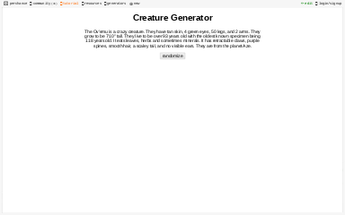 Creature Generator