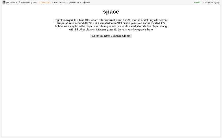 space ― Perchance Generator