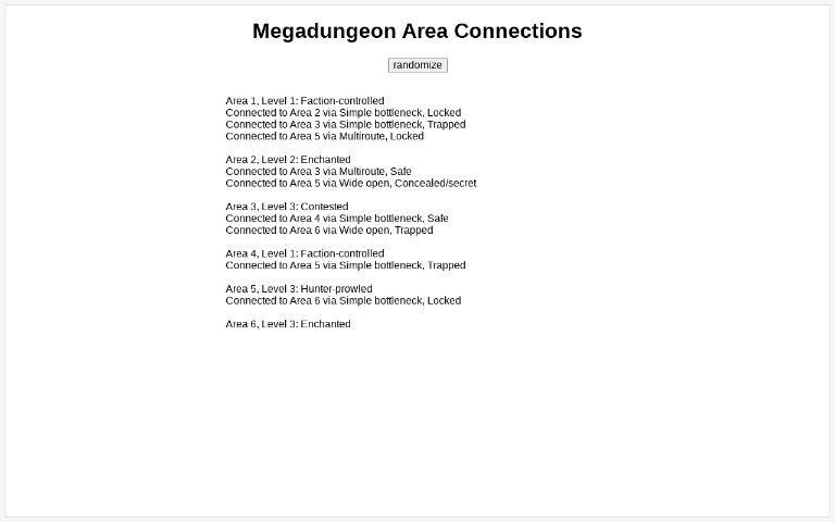Megadungeon Area Connections ― Perchance Generator