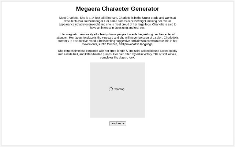Megaera Character Generator