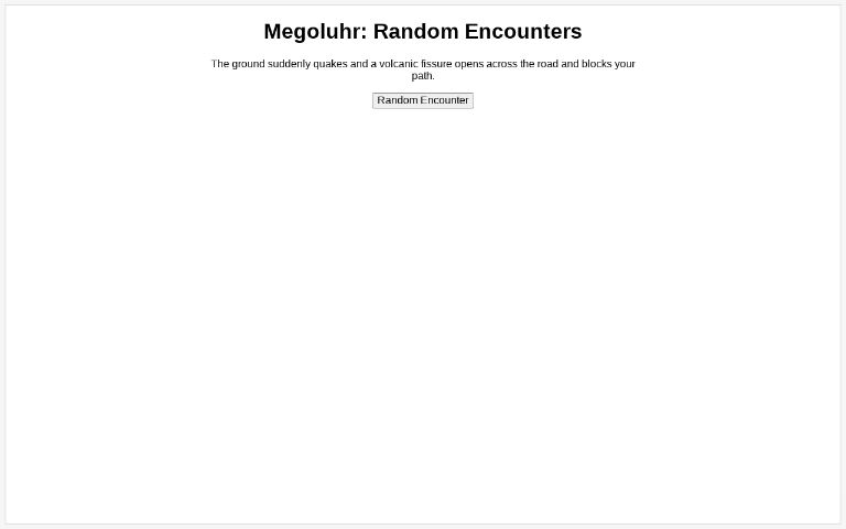 Megoluhr: Random Encounters ― Perchance Generator