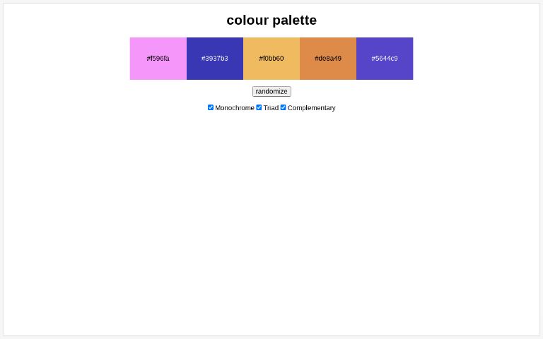 colour palette ― Perchance Generator