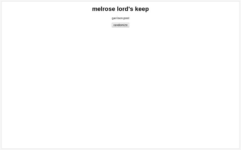 melrose lord's keep ― Perchance Generator