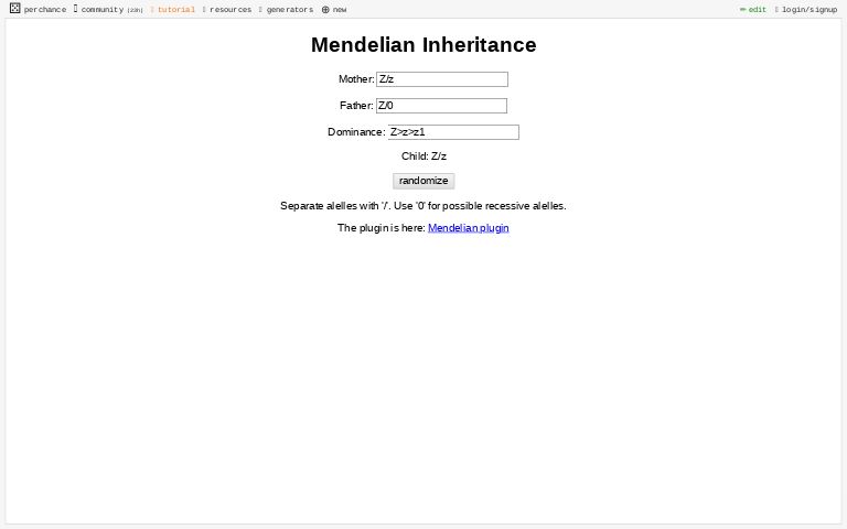 Mendelian Inheritance ― Perchance Generator