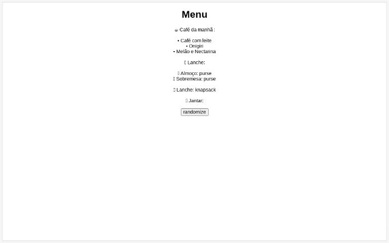 Menu ― Perchance Generator