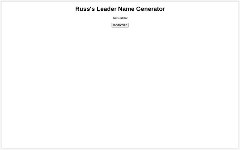Russ's Leader Name Generator