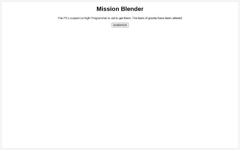 Mission Blender ― Perchance Generator