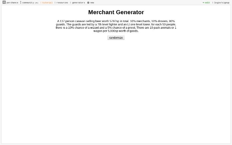 Merchant Generator