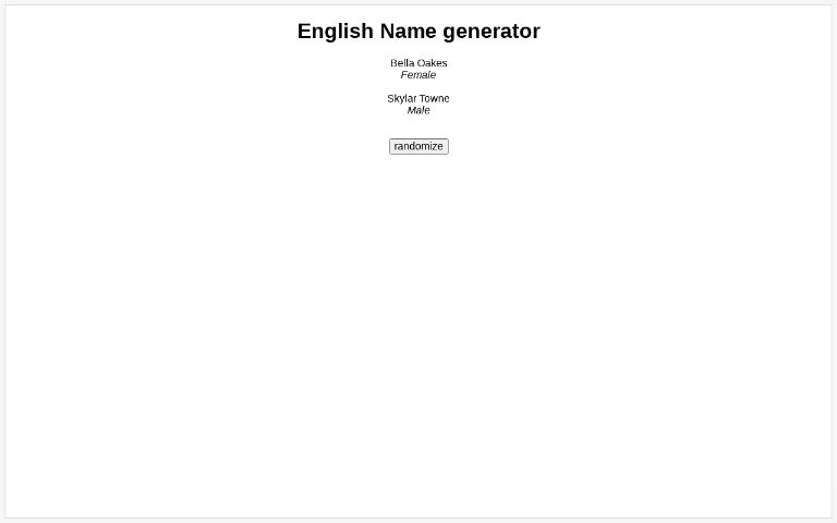 English Name generator