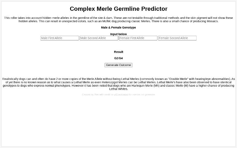 Complex Merle Germline Predictor ― Perchance Generator