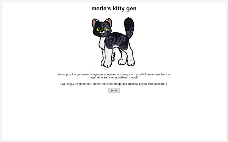 merle's kitty gen ― Perchance Generator