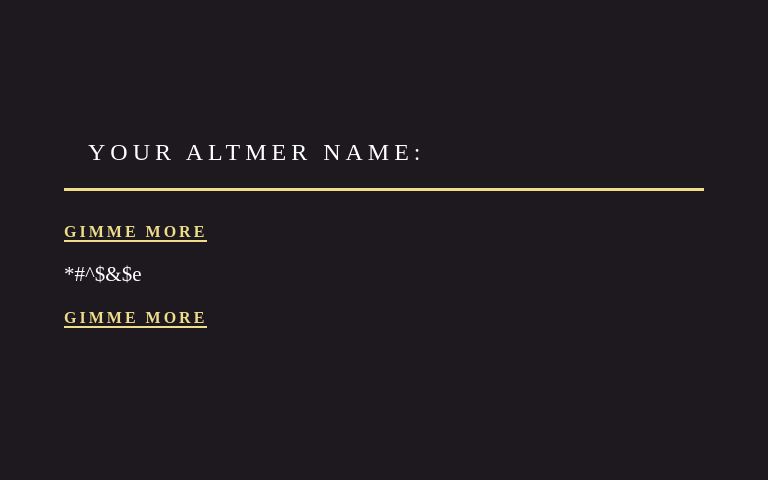Mess of an Altmer Name Generator