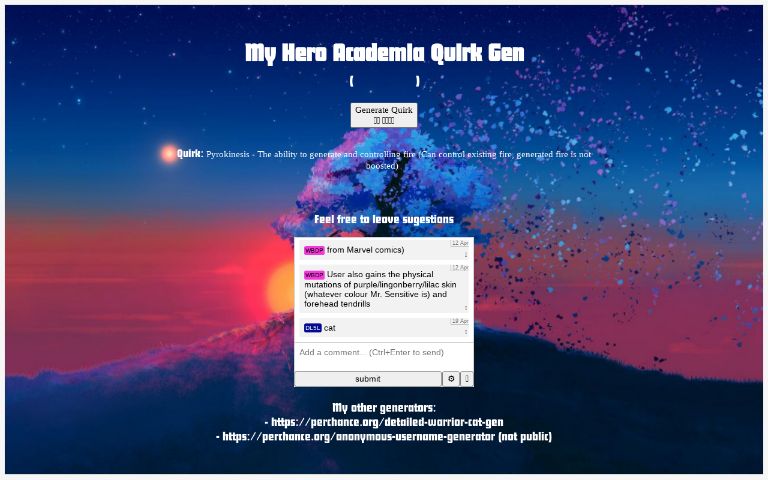 My Hero Academia Quirk Gen