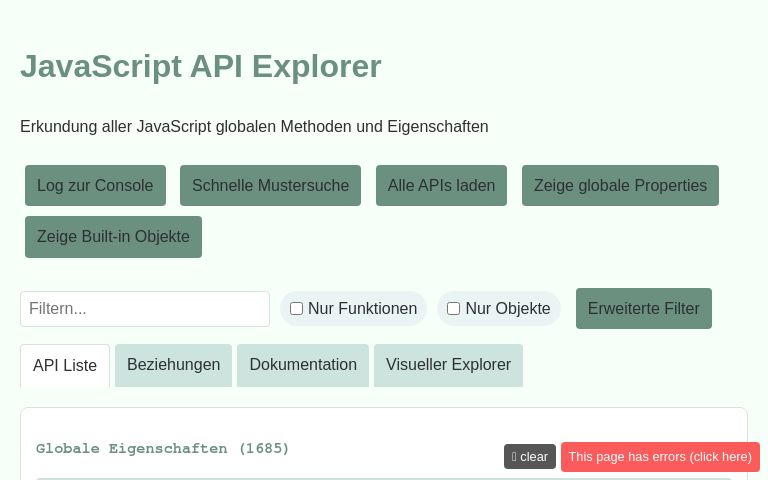 JavaScript API Explorer ― Perchance Generator