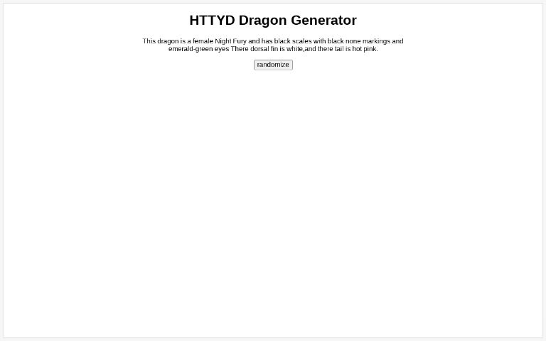 HTTYD Dragon Generator