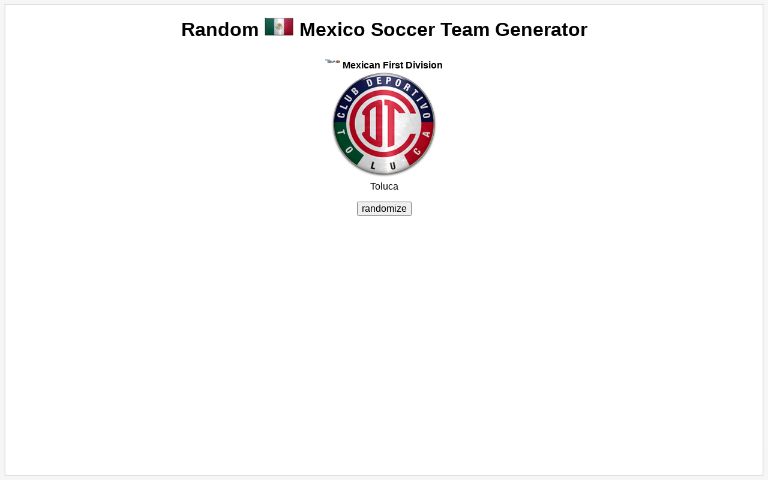 Random Mexico Soccer Team Generator