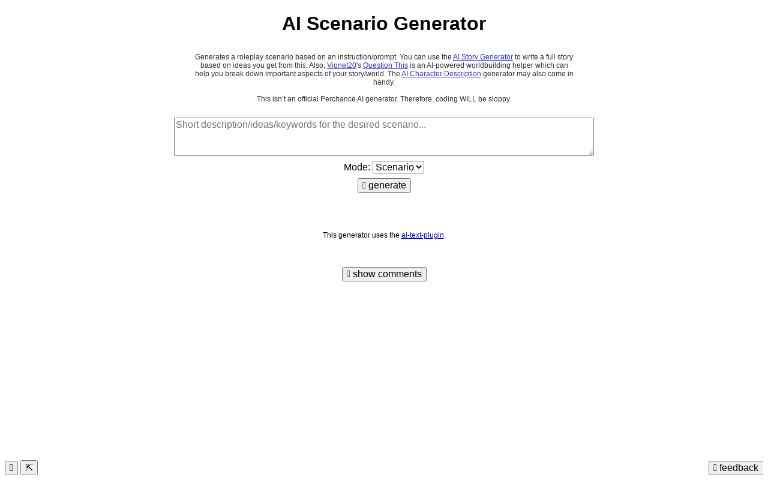 AI Scenario Generator (free, no sign-up, unlimited)