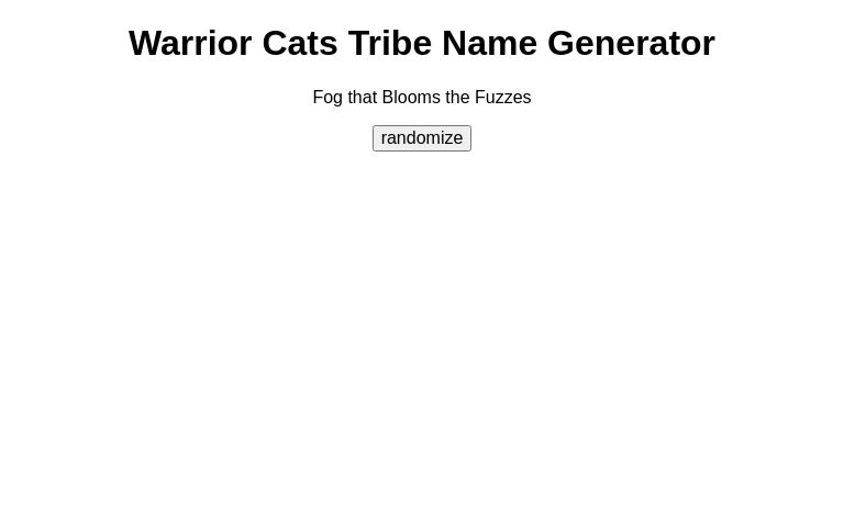 Warrior Cats Tribe Name Generator