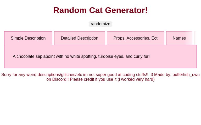 Random Cat Generator!
