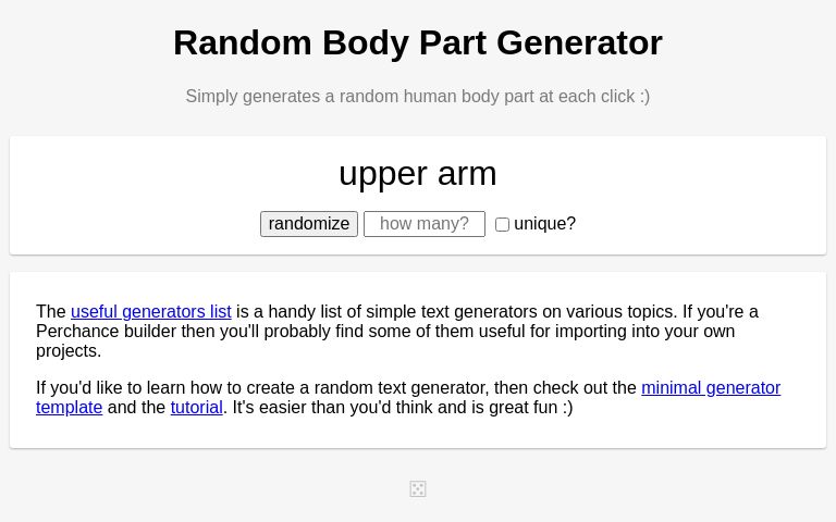 Random Body Part Generator
