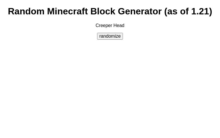 Random Minecraft Block Generator (as of 1.21)