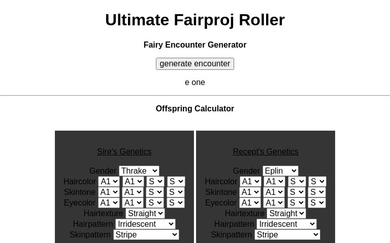 Ultimate Fairproj Roller ― Perchance Generator