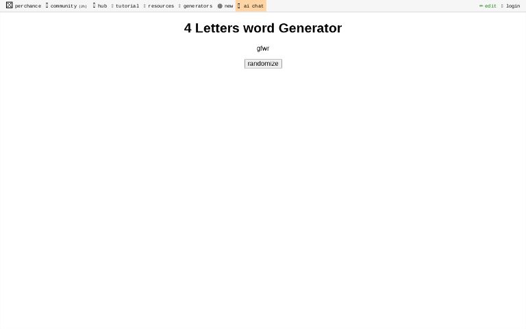 4 Letters word Generator