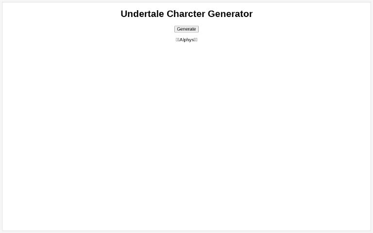 Undertale Charcter Generator