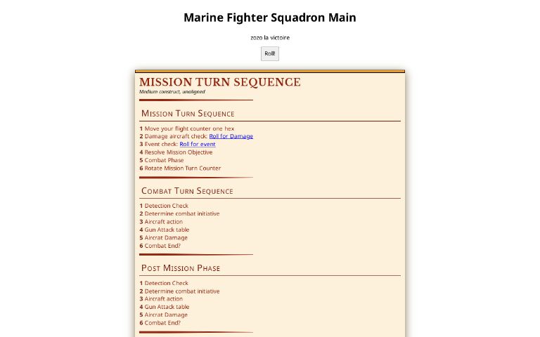 Marine Fighter Squadron Main ― Perchance Generator
