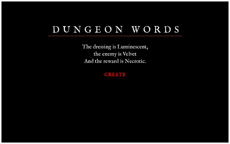 Dungeon Words ― Perchance Generator