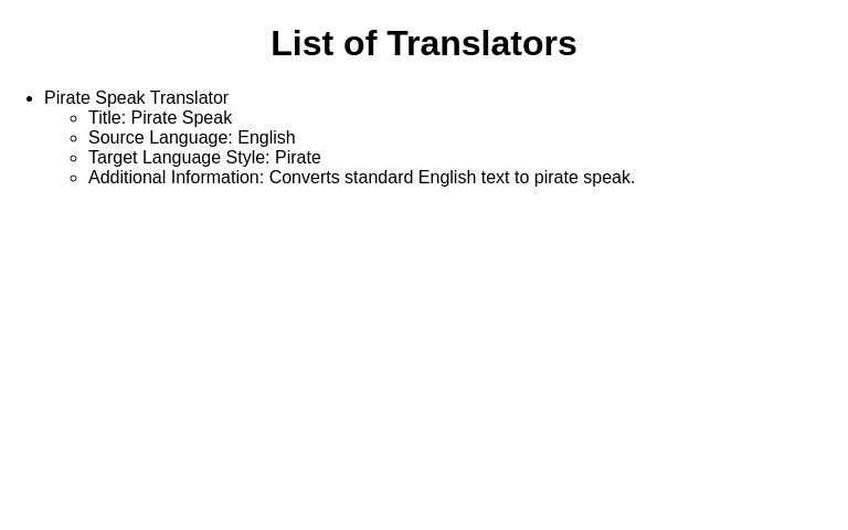 List of Translators ― Perchance Generator