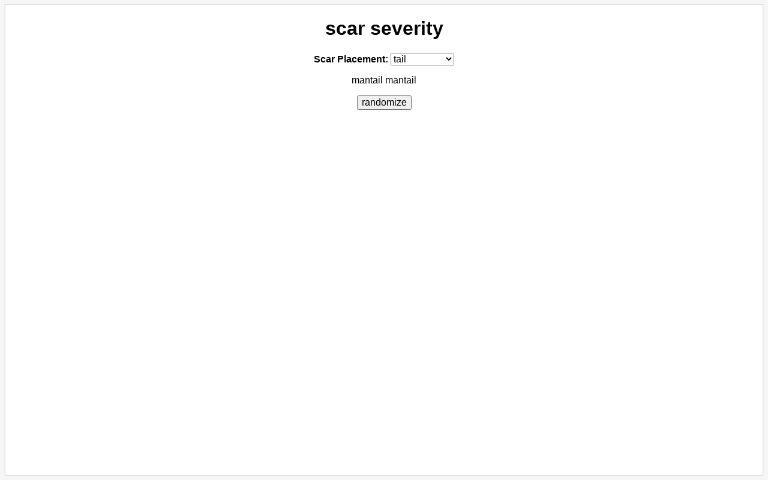 scar severity ― Perchance Generator