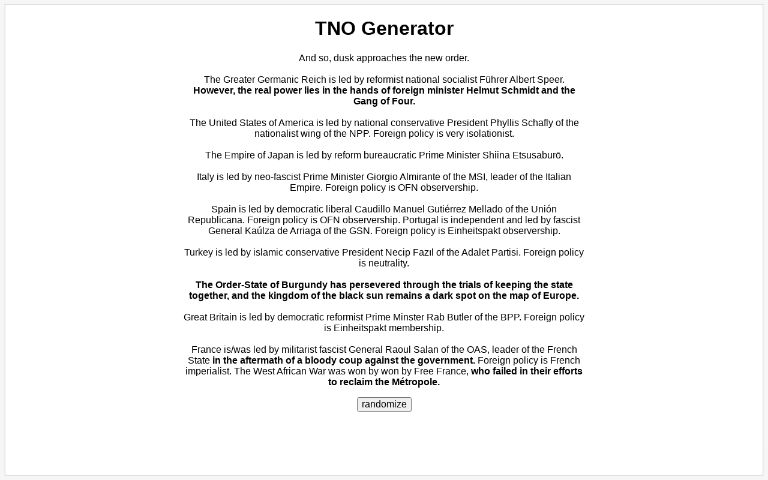 TNO Generator