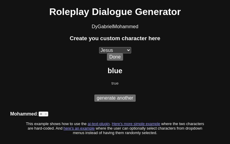 Roleplay Dialogue Generator