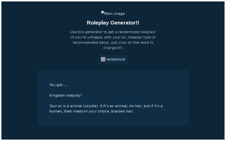 Roleplay Generator!!