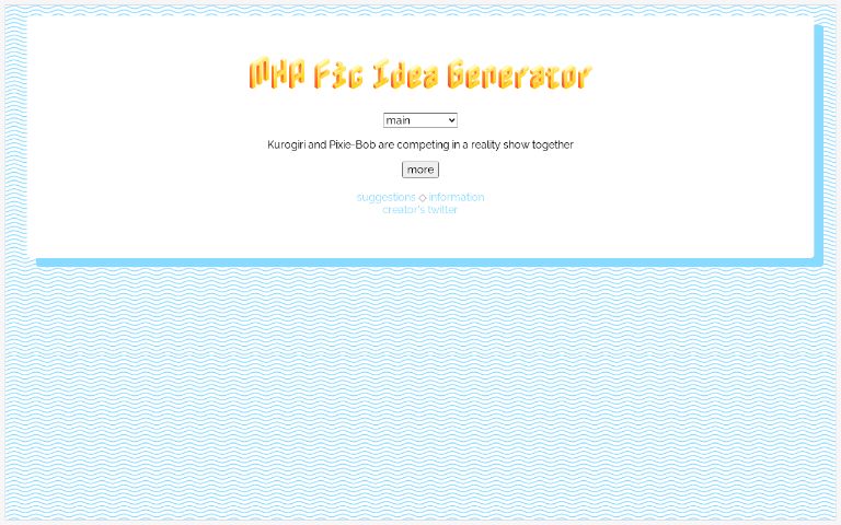 MHA Fic Idea Generator