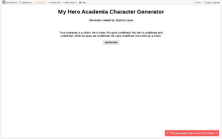 My Hero Academia Character Generator