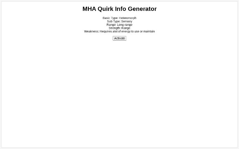 MHA Quirk Info Generator