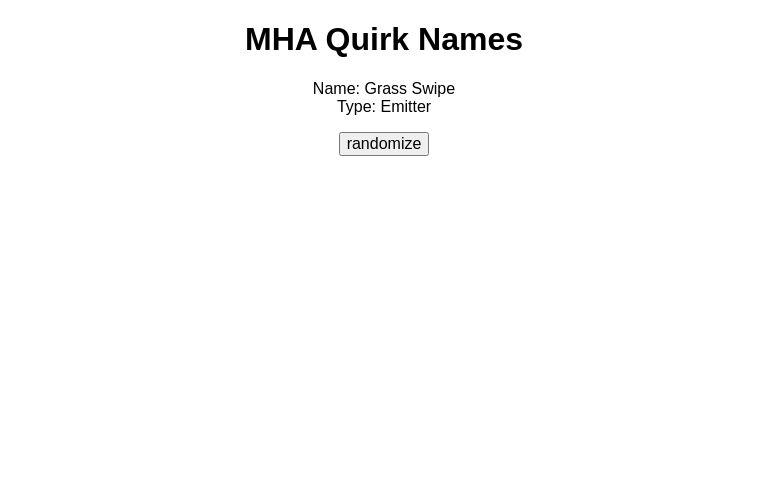 MHA Quirk Names ― Perchance Generator